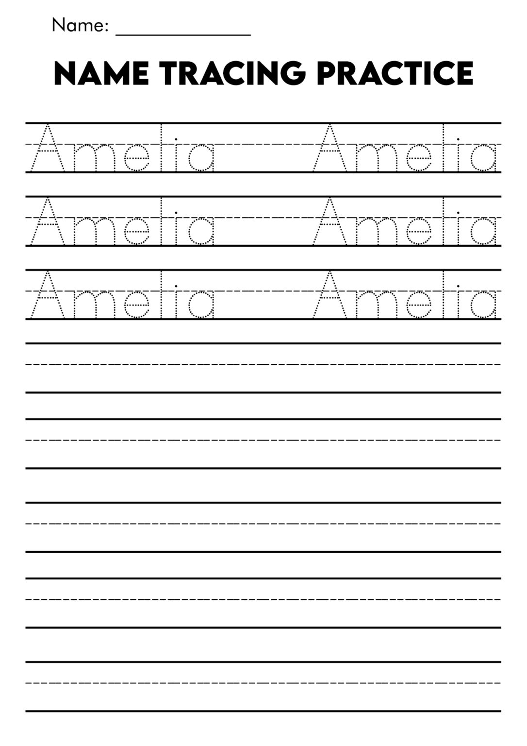 Free Printable Name Practice Worksheets - Free Printable Worksheets