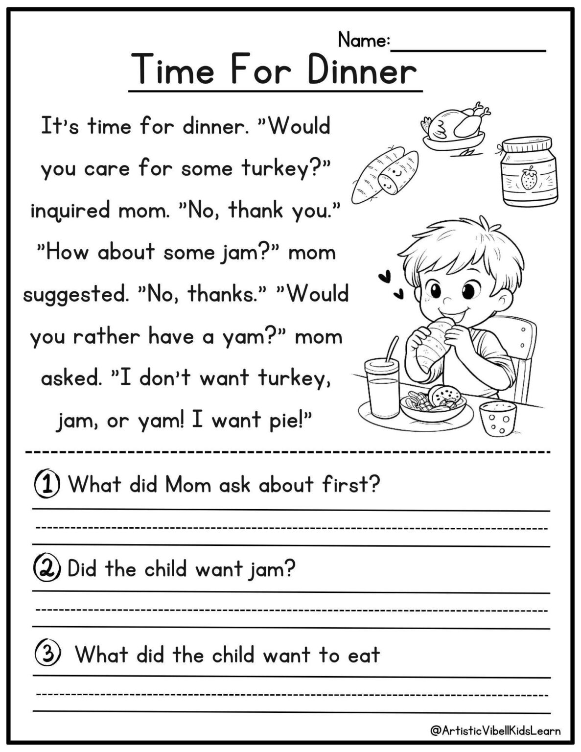 Grade 1 English Reading Comprehension Worksheets - Free Printable ...