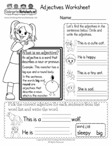 Worksheet Adjective Review Free Printable - Free Printable Worksheets