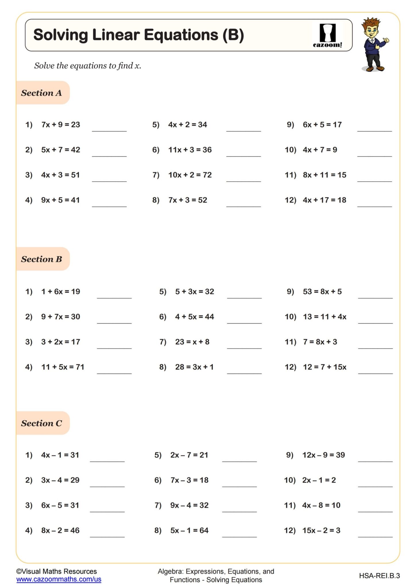 Free Printable Algebra 1 Worksheets - Free Printable Worksheets