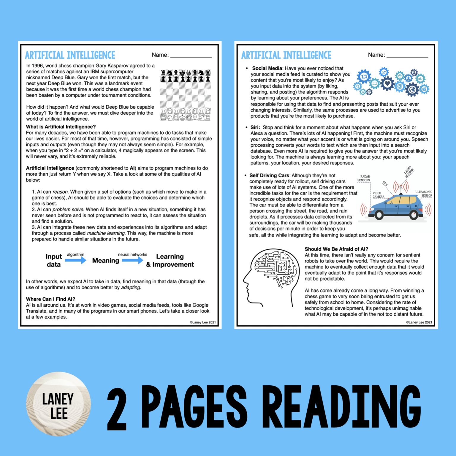 Artificial Intelligence Reading Comprehension Worksheets - Free ...