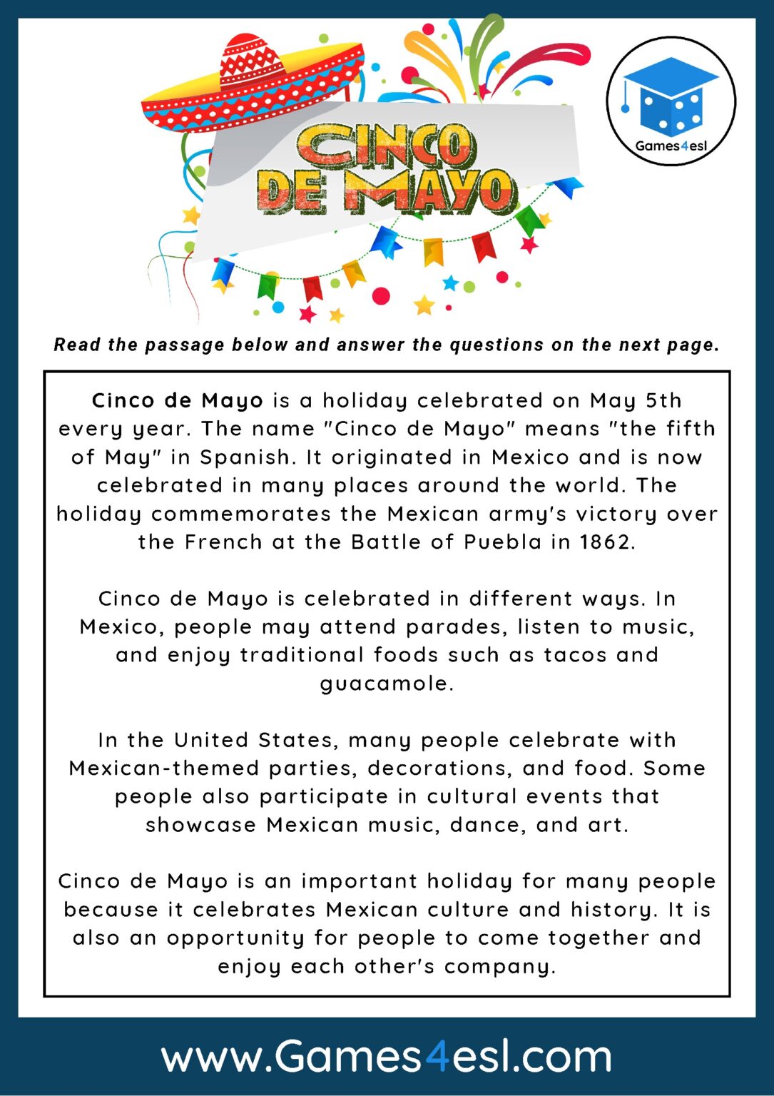 Free Mexico Reading Comprehension Worksheets - Free Printable Worksheets