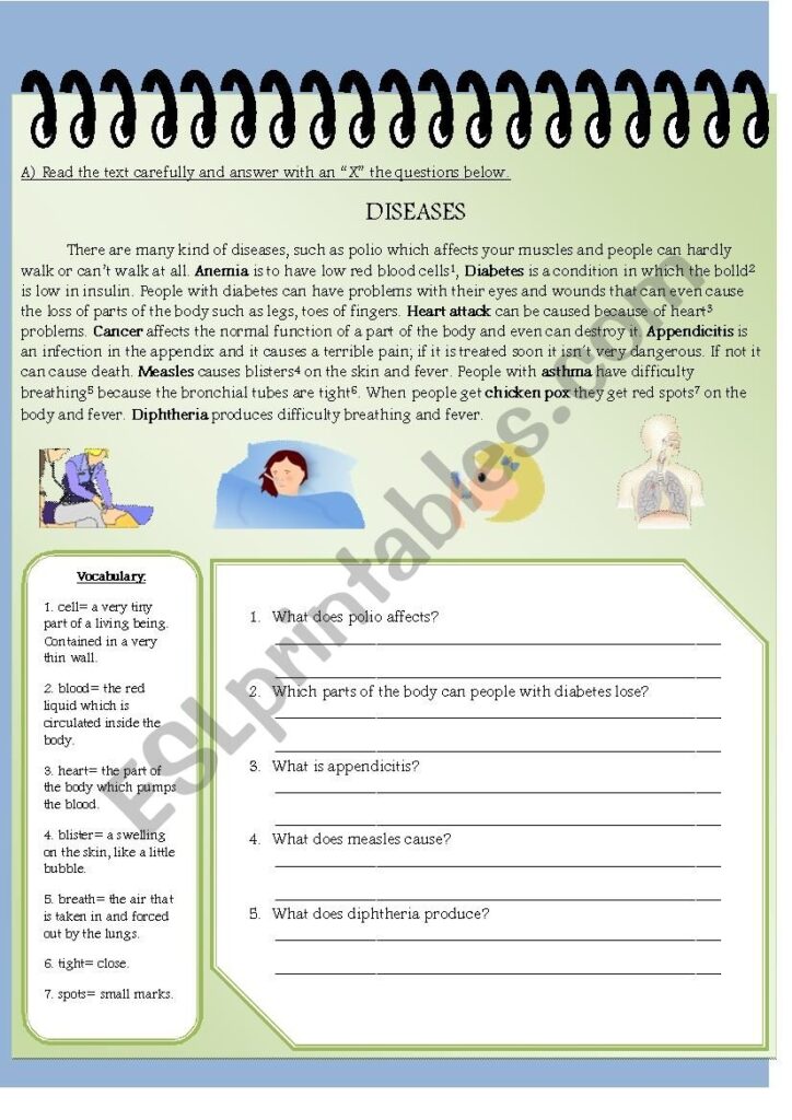 Disease Reading Comprehension Worksheet - Free Printable Worksheets