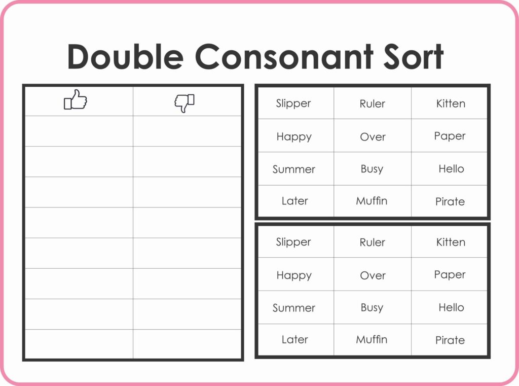 Double Consonant Worksheets Free Printable - Free Printable Worksheets
