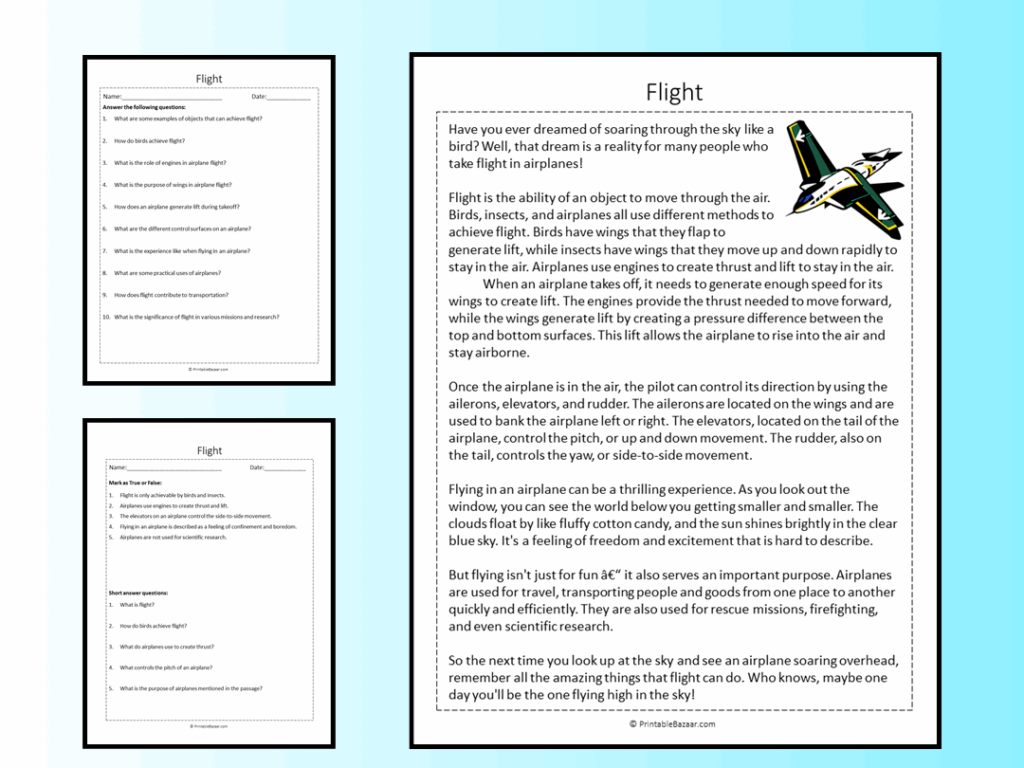 Aviation Reading Comprehension Worksheet - Free Printable Worksheets