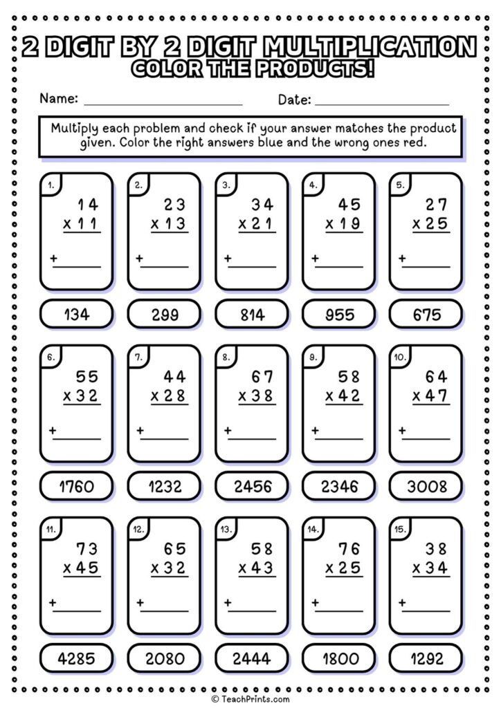 Free Printable 2-Digit Multiplication Worksheets - Free Printable ...