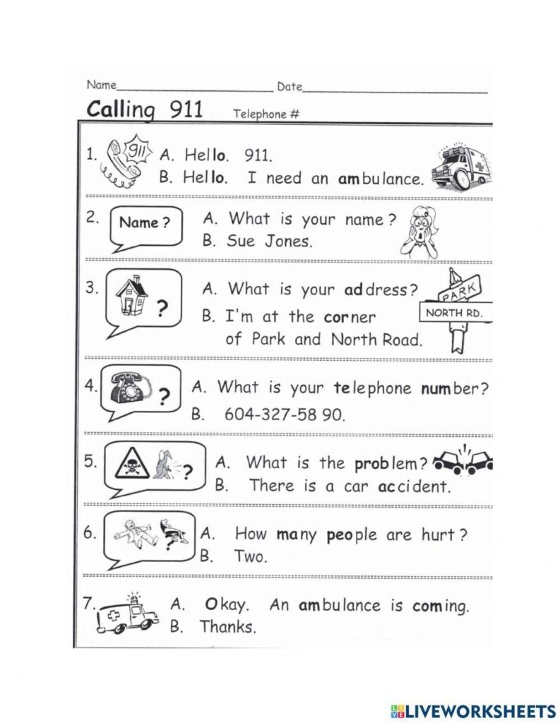 911 Free Printable Worksheets - Free Printable Worksheets