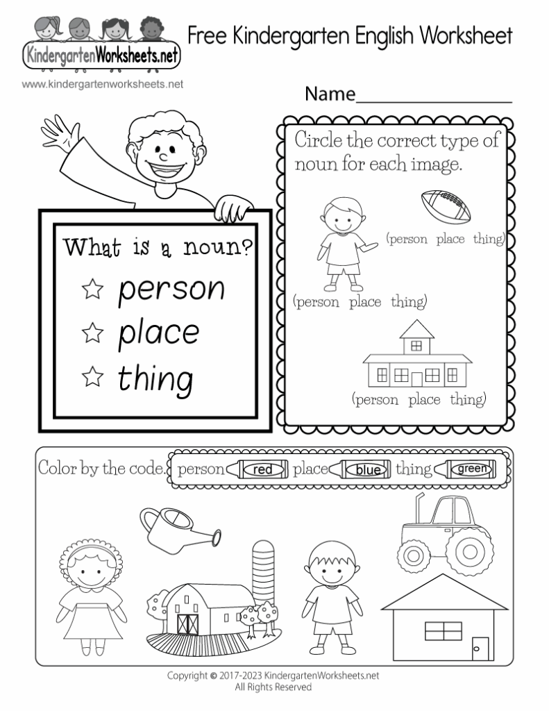 Preschool Kindergarten English Worksheets Free Printables - Free ...