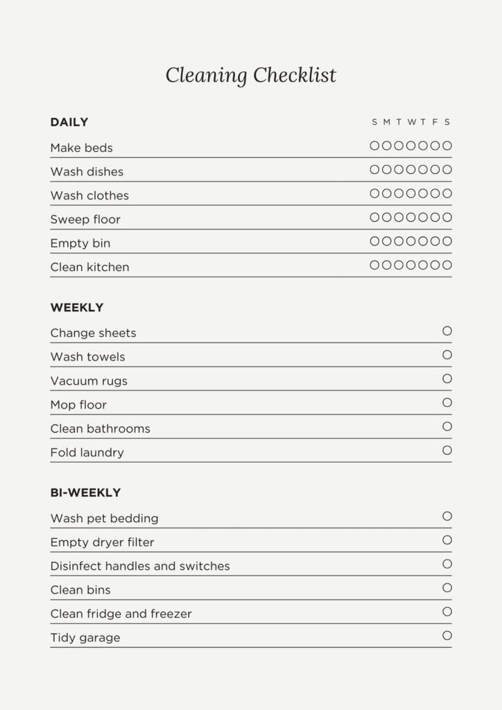 Free Printable Housekeeping Worksheets - Free Printable Worksheets