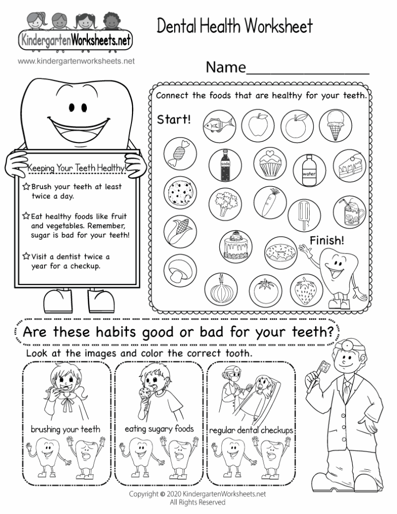 Free Printable Dental Health Worksheets - Free Printable Worksheets