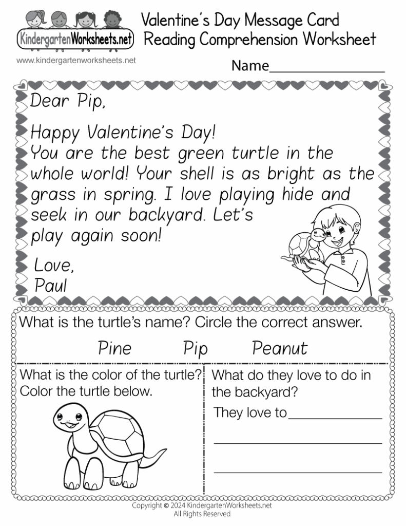 Free Printable Valentine Reading Worksheets - Free Printable Worksheets