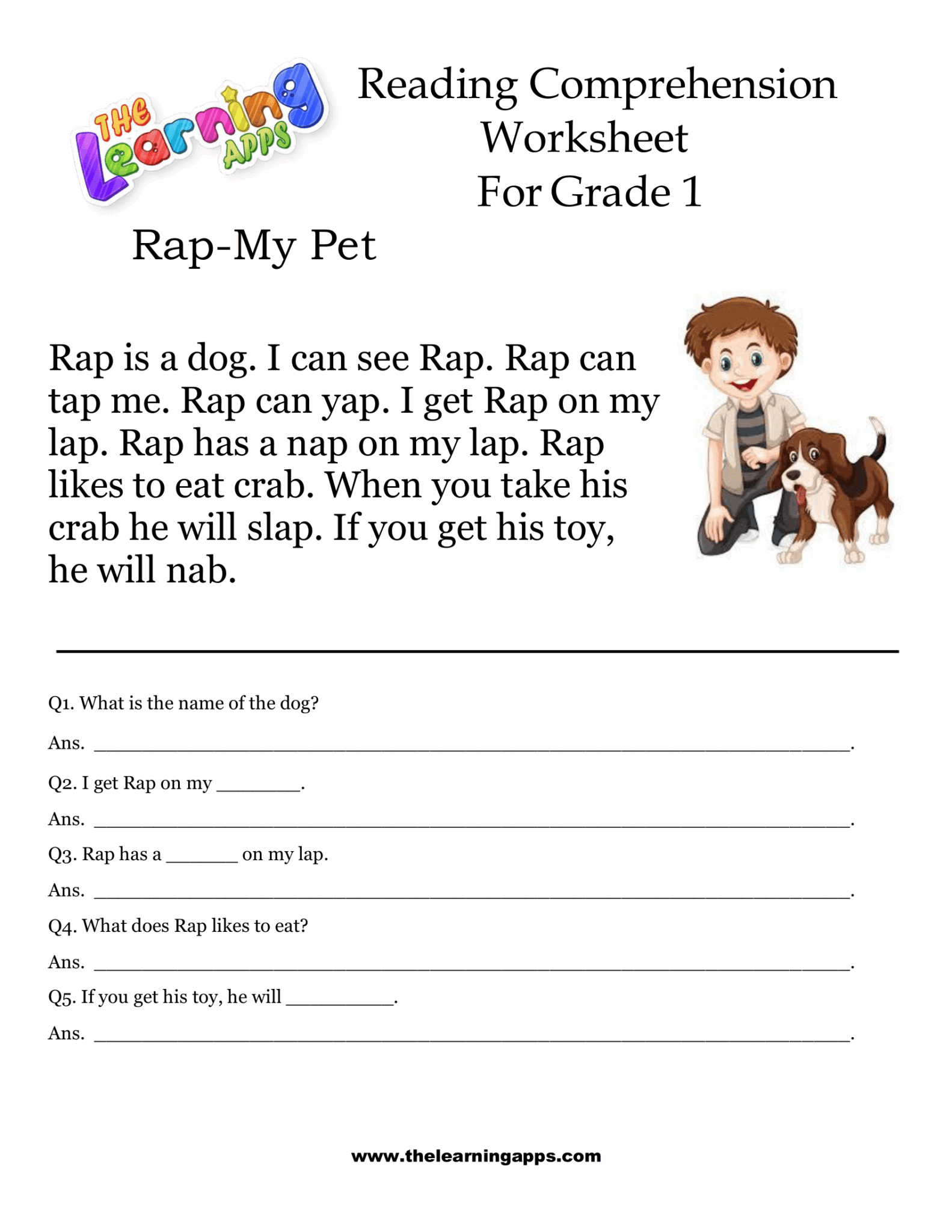 Gr1 Reading Comprehension Worksheet - Free Printable Worksheets