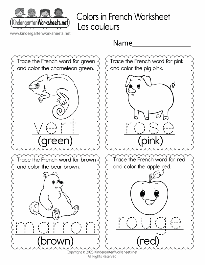 Free Printable French Worksheets For Kindergarten - Free Printable ...