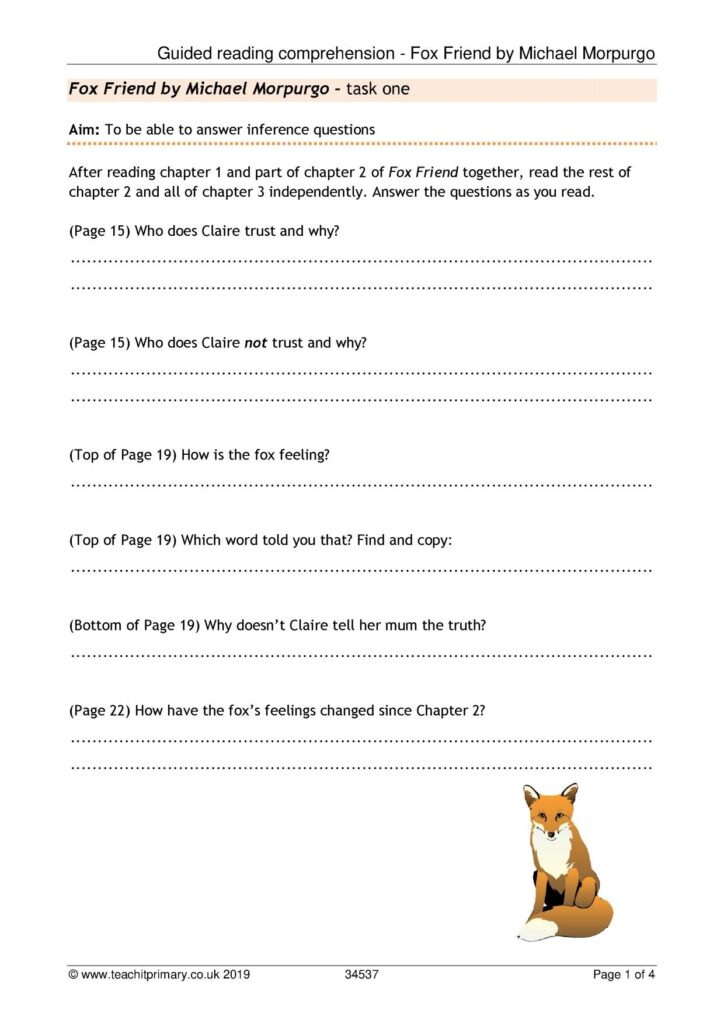 Guided Reading Comprehension Worksheets Ks2 - Free Printable Worksheets