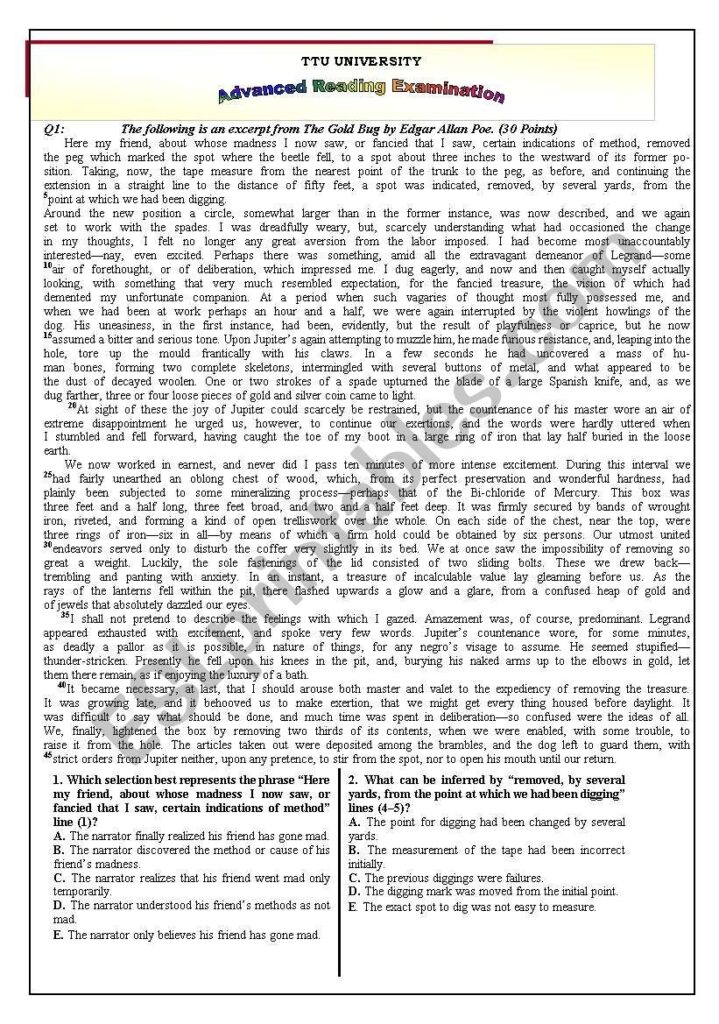 Advanced Level Reading Comprehension Worksheets - Free Printable Worksheets