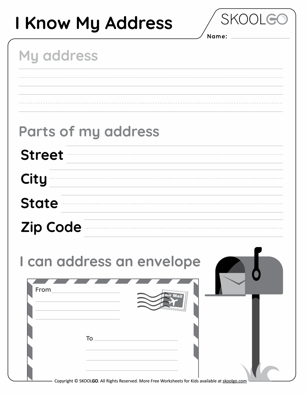 Free Printable Name And Address Worksheets - Free Printable Worksheets