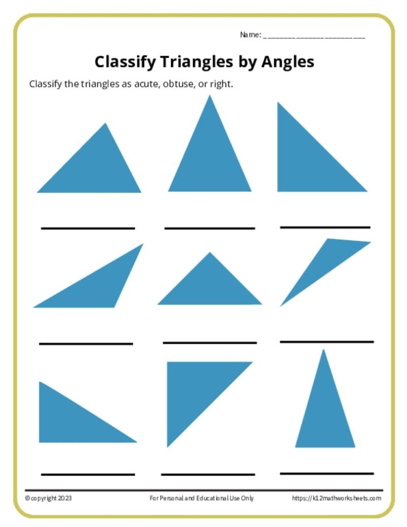 Free Printable Worksheets Identifying Triangles - Free Printable Worksheets
