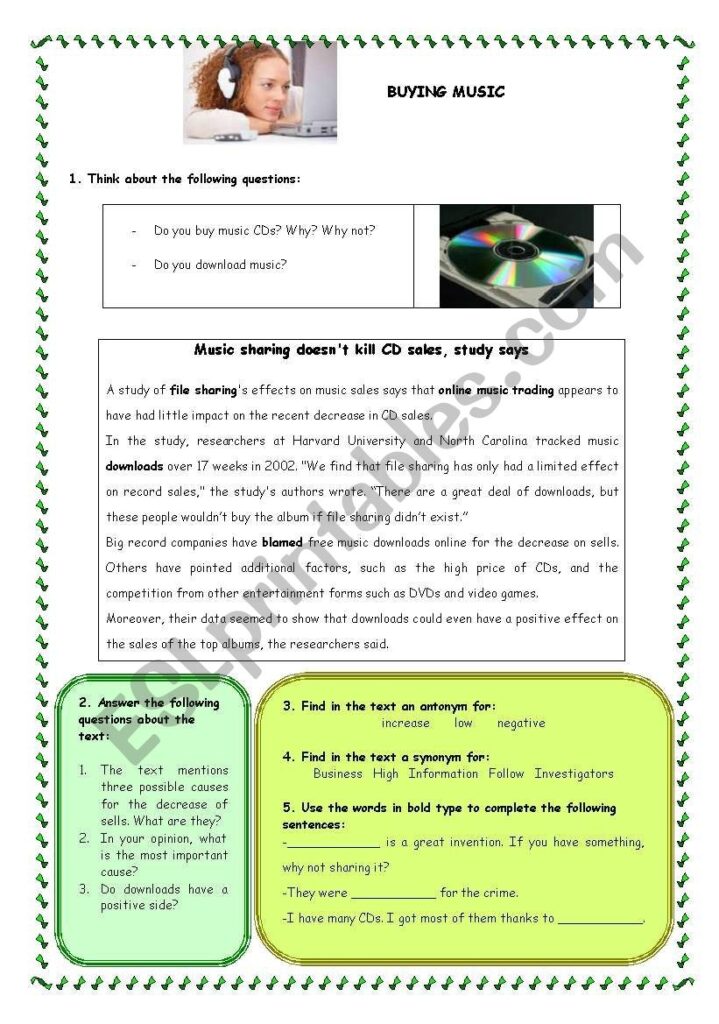 Aspects Of Music Reading Comprehension Worksheet - Free Printable ...