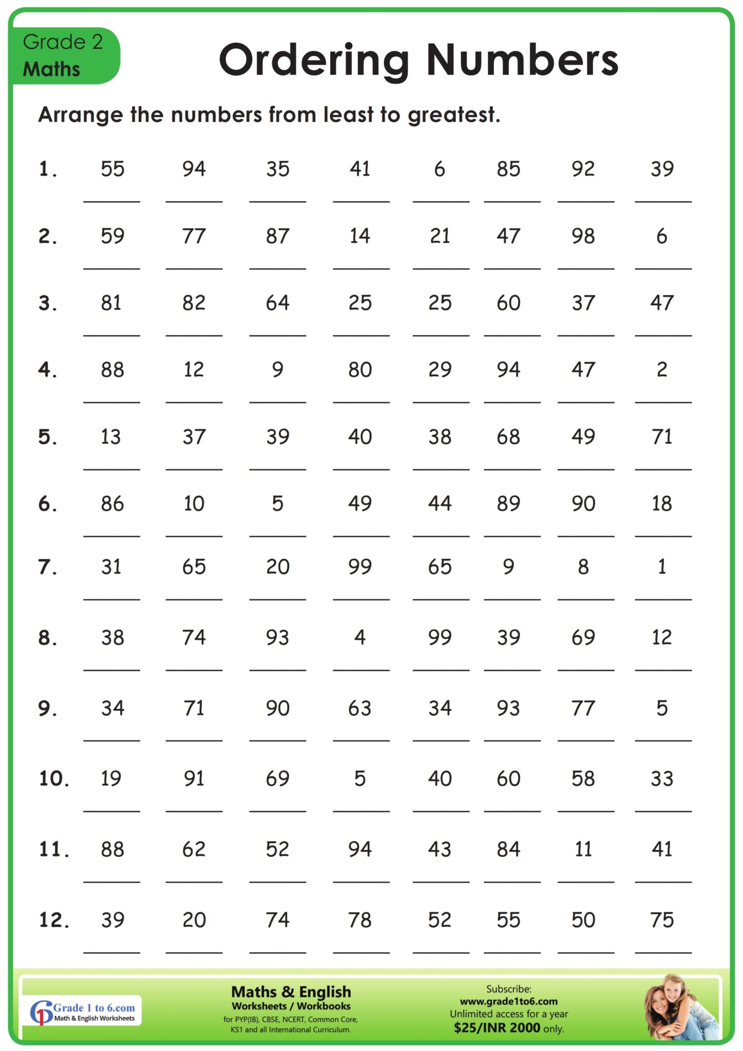 Free Printable Worksheets Ordering Numbers - Free Printable Worksheets