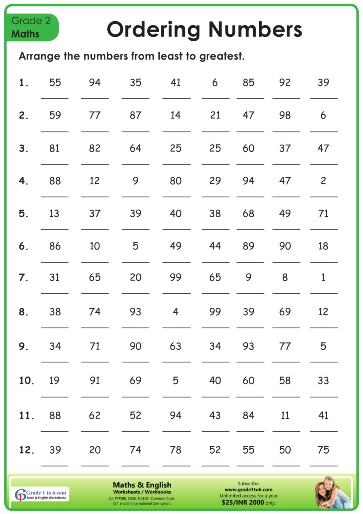 Free Printable Worksheets Ordering Numbers - Free Printable Worksheets
