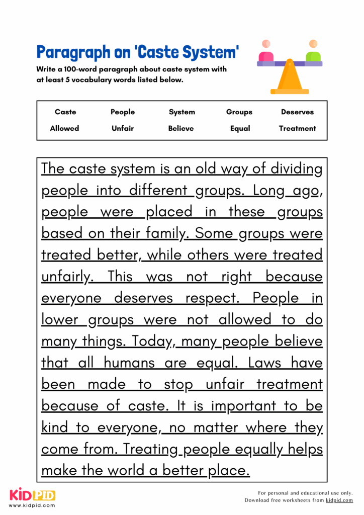 Caste System Reading Comprehension Worksheet - Free Printable Worksheets