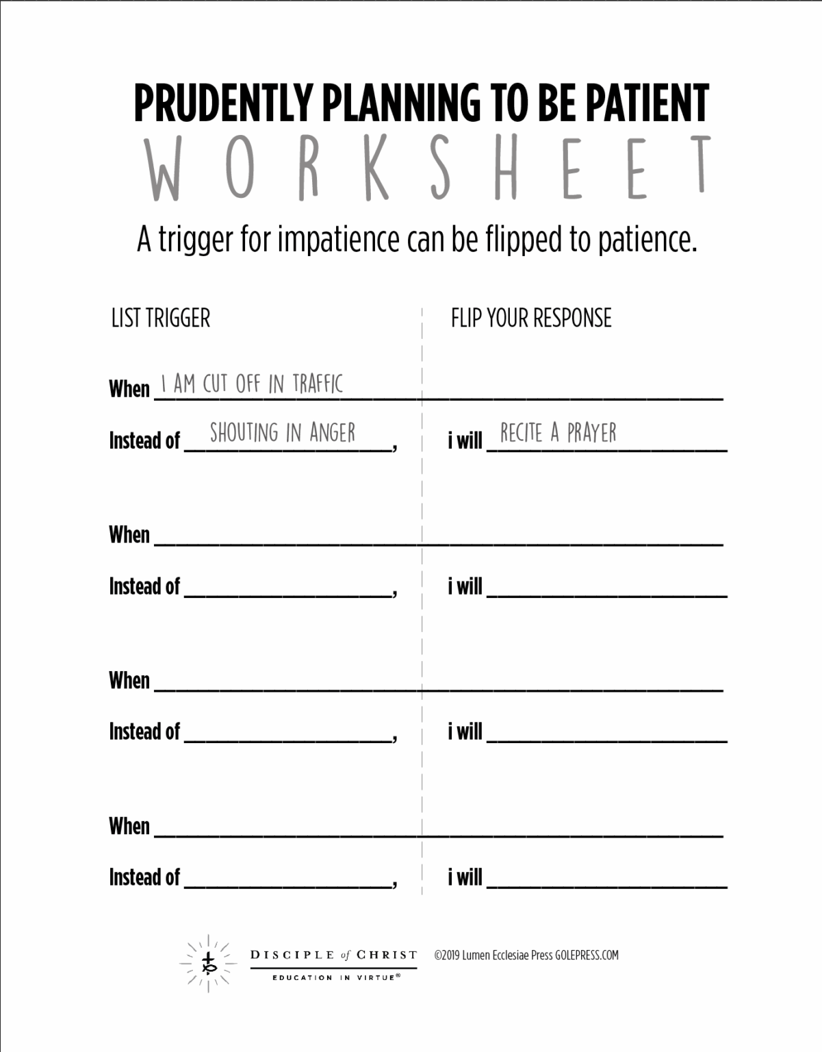 Teach Patience Free Printable Worksheet - Free Printable Worksheets