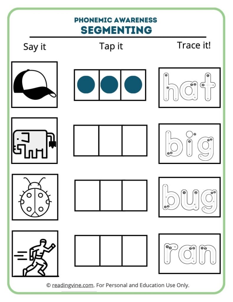 Free Printable Phoneme Segmentation Worksheets Pdf - Free Printable ...