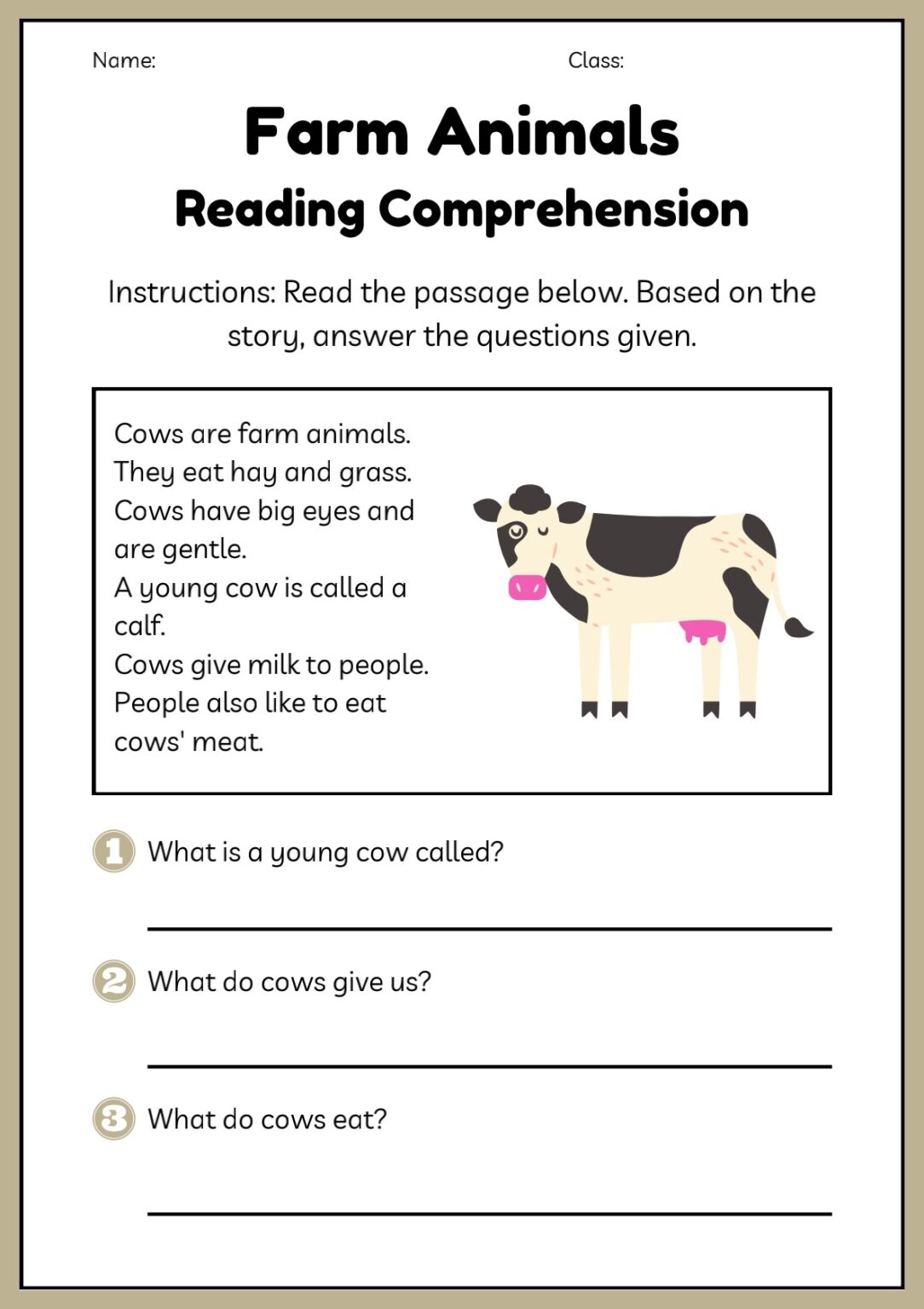 Animal Farm Reading Comprehension Worksheets - Free Printable Worksheets