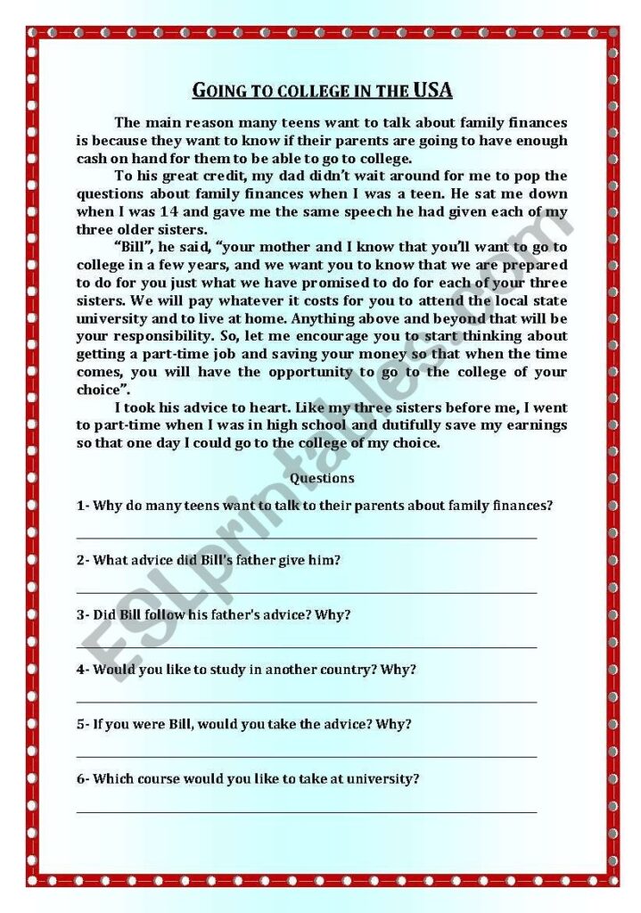 College Level Reading Comprehension Worksheets - Free Printable Worksheets