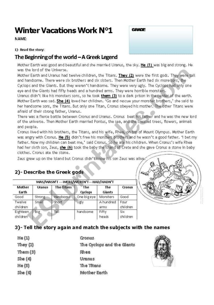 Free Greek Mythology Reading Comprehension Worksheets - Free Printable ...