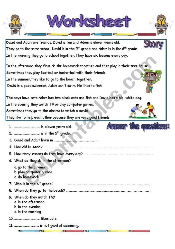 Esl Worksheets For Adults Reading Comprehension - Free Printable Worksheets