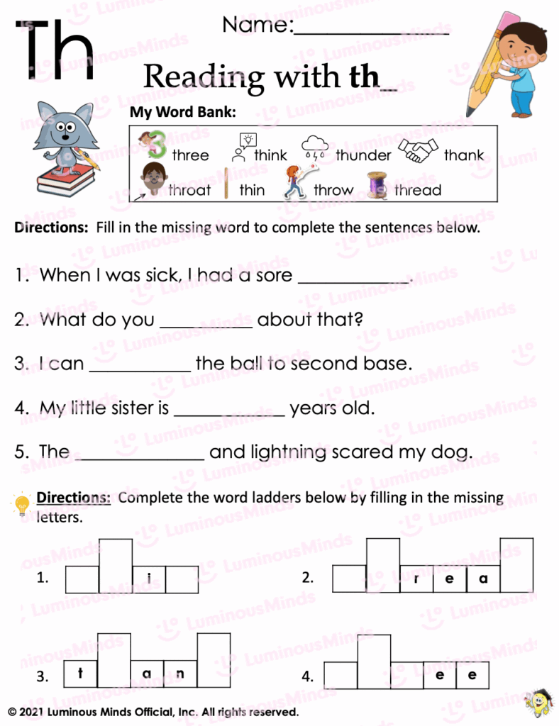Consonant Digraphs Reading Comprehension Worksheets - Free Printable ...