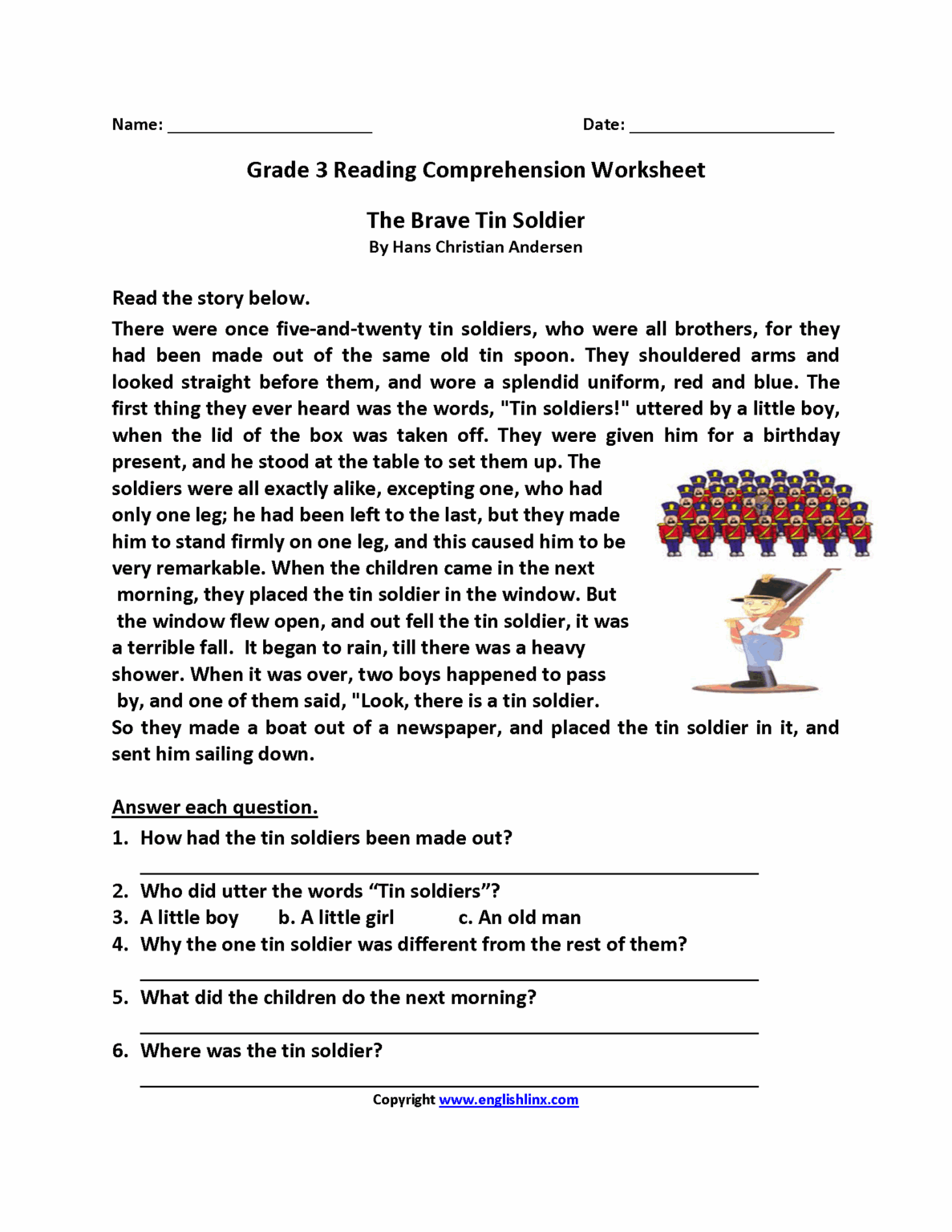 Grade 3 Printable Reading Comprehension Worksheets - Free Printable ...