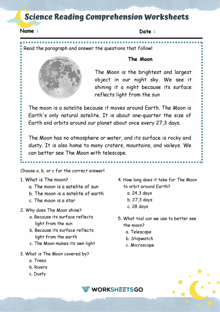 3rd Grade Science Reading Comprehension Worksheets - Free Printable ...