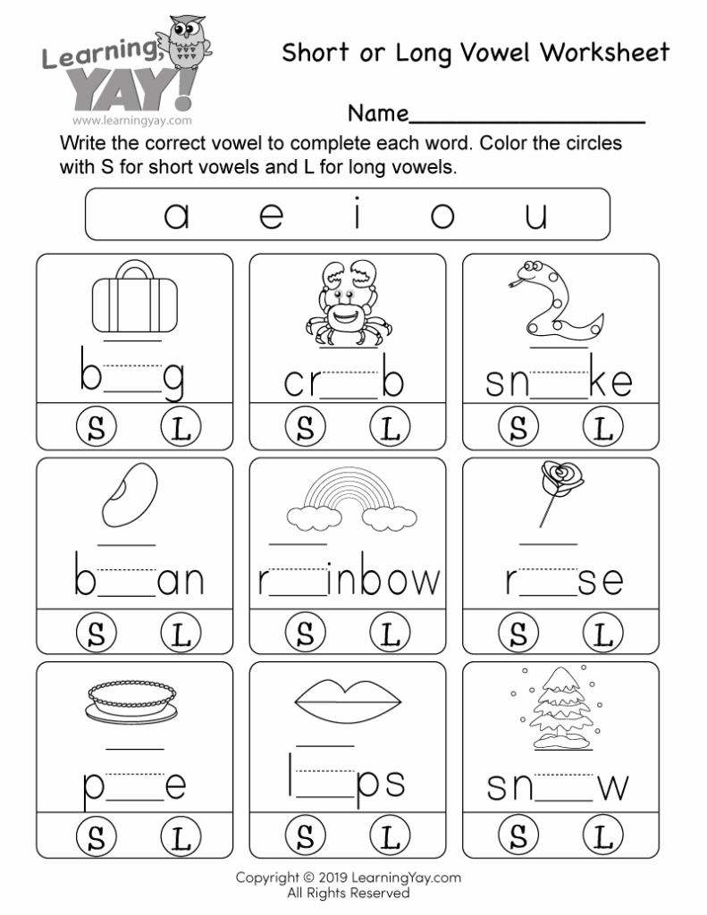 Free Printable Short Vowel Worksheets - Free Printable Worksheets