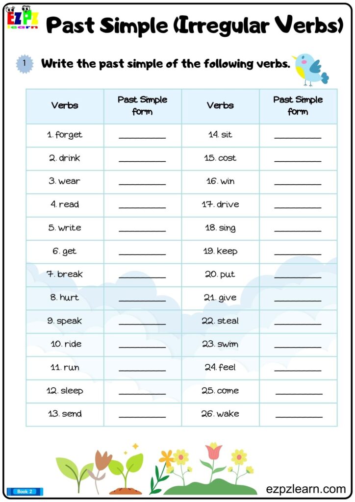 Free Printable Irregular Verb Worksheets - Free Printable Worksheets
