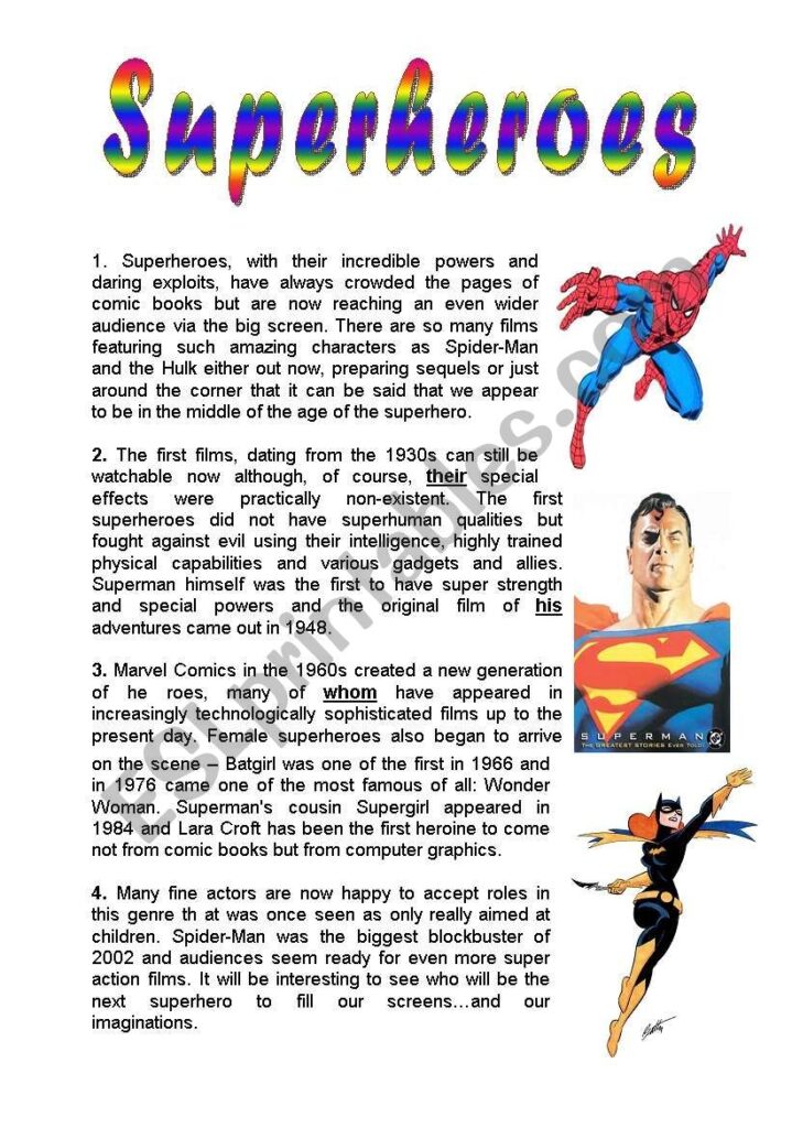 Free Reading Comprehension Worksheets On Heroes - Free Printable Worksheets