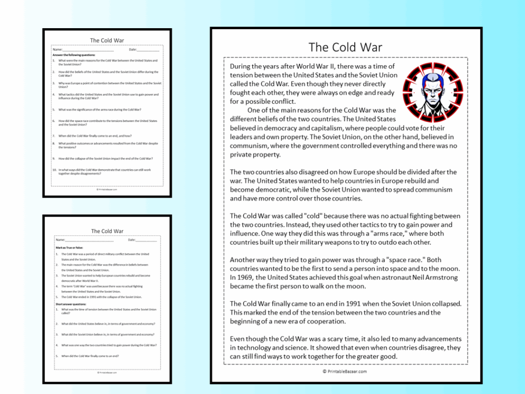 Cold War Reading Comprehension Worksheets - Free Printable Worksheets