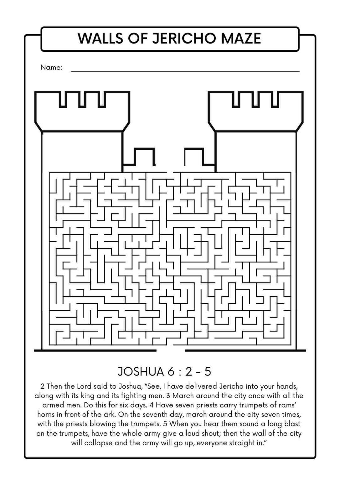 Free Printable Jericho Worksheets For Kids - Free Printable Worksheets