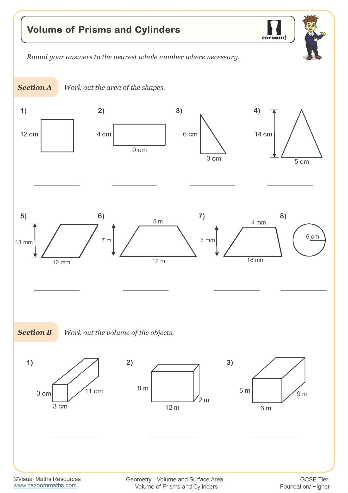 Free Printable Worksheets Volume Of Prisms - Free Printable Worksheets