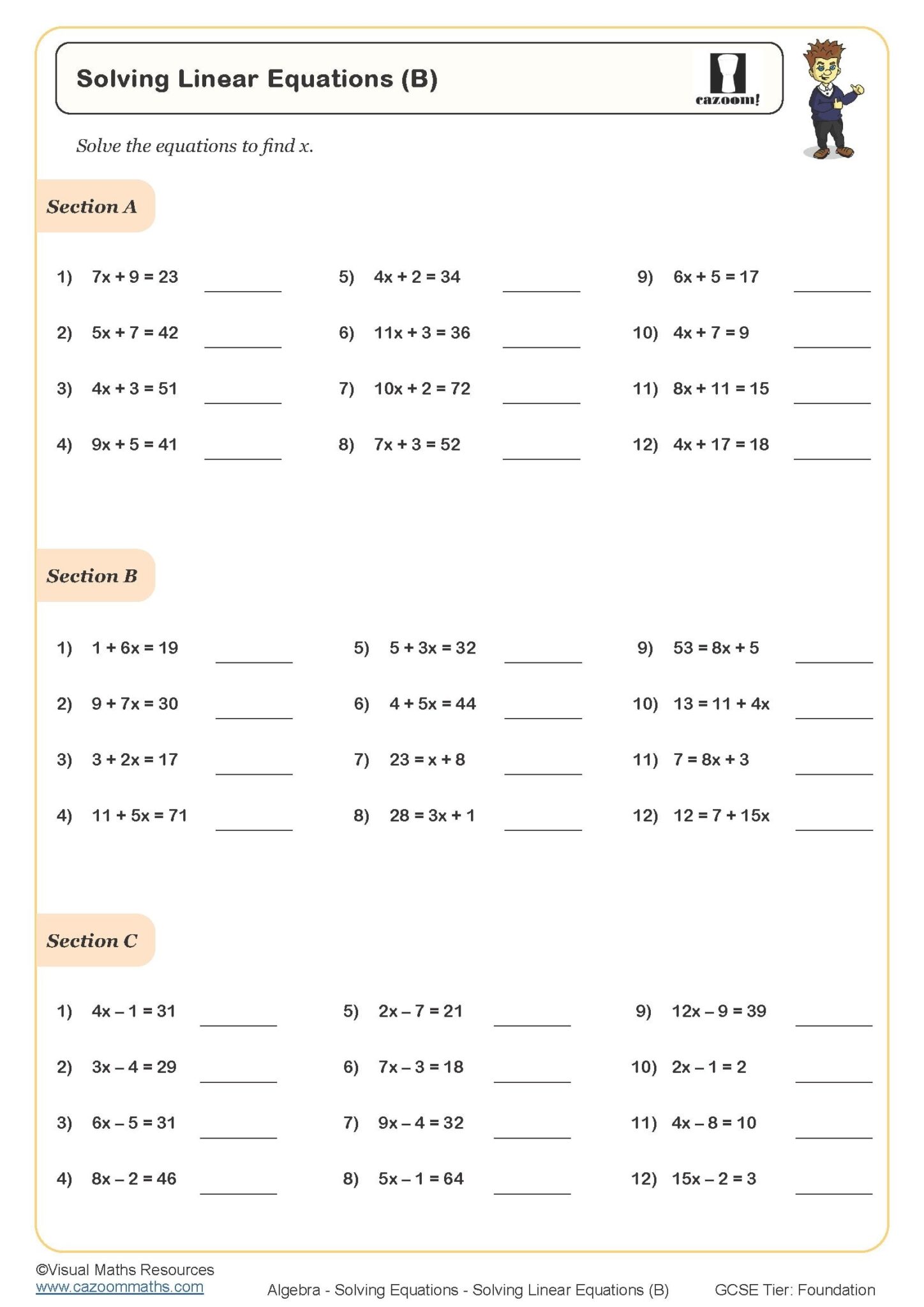 Maths Worksheets Year 7 Printable Free - Free Printable Worksheets